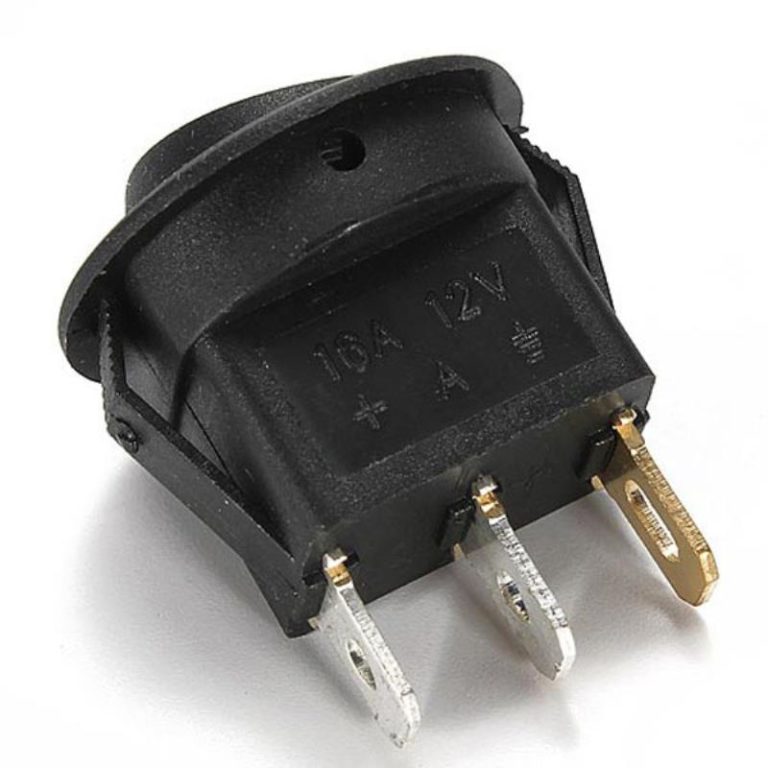 Round Rocker Switch On-Off 20MM LED 12V - Ardustore.dk