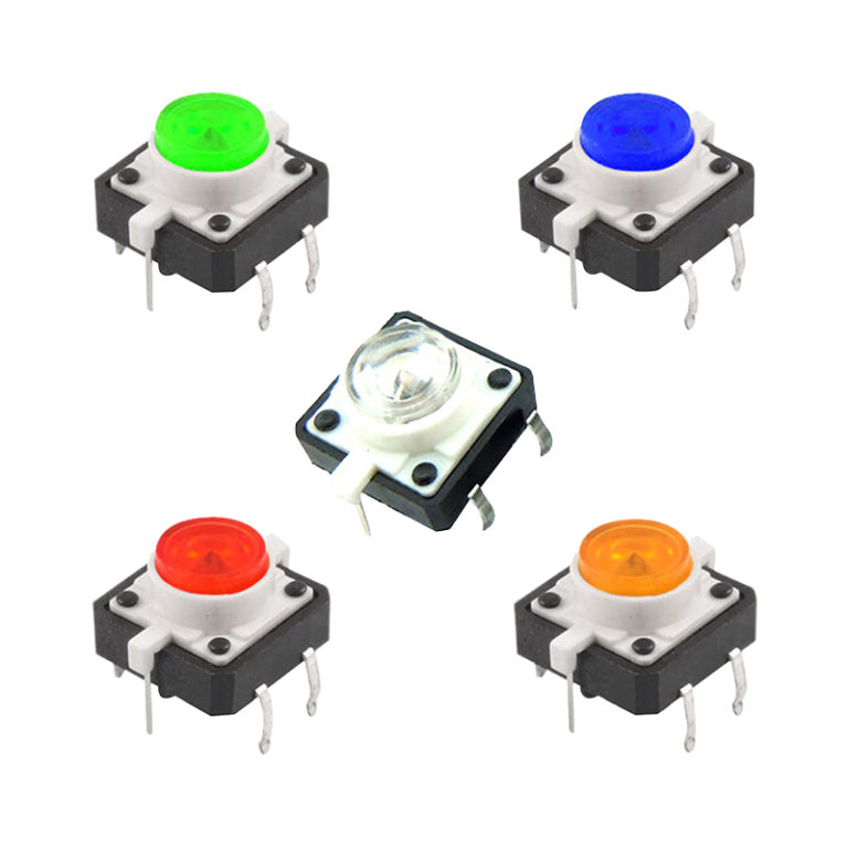 Tactile Print Push Button LED 12×12×5mm - Ardustore.dk