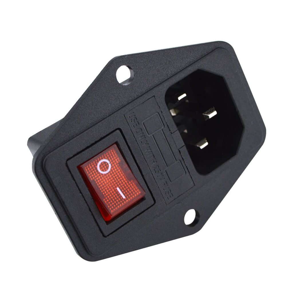 IEC 320 C14 Male Power Socket Fuse And Light Switch - Ardustore.dk