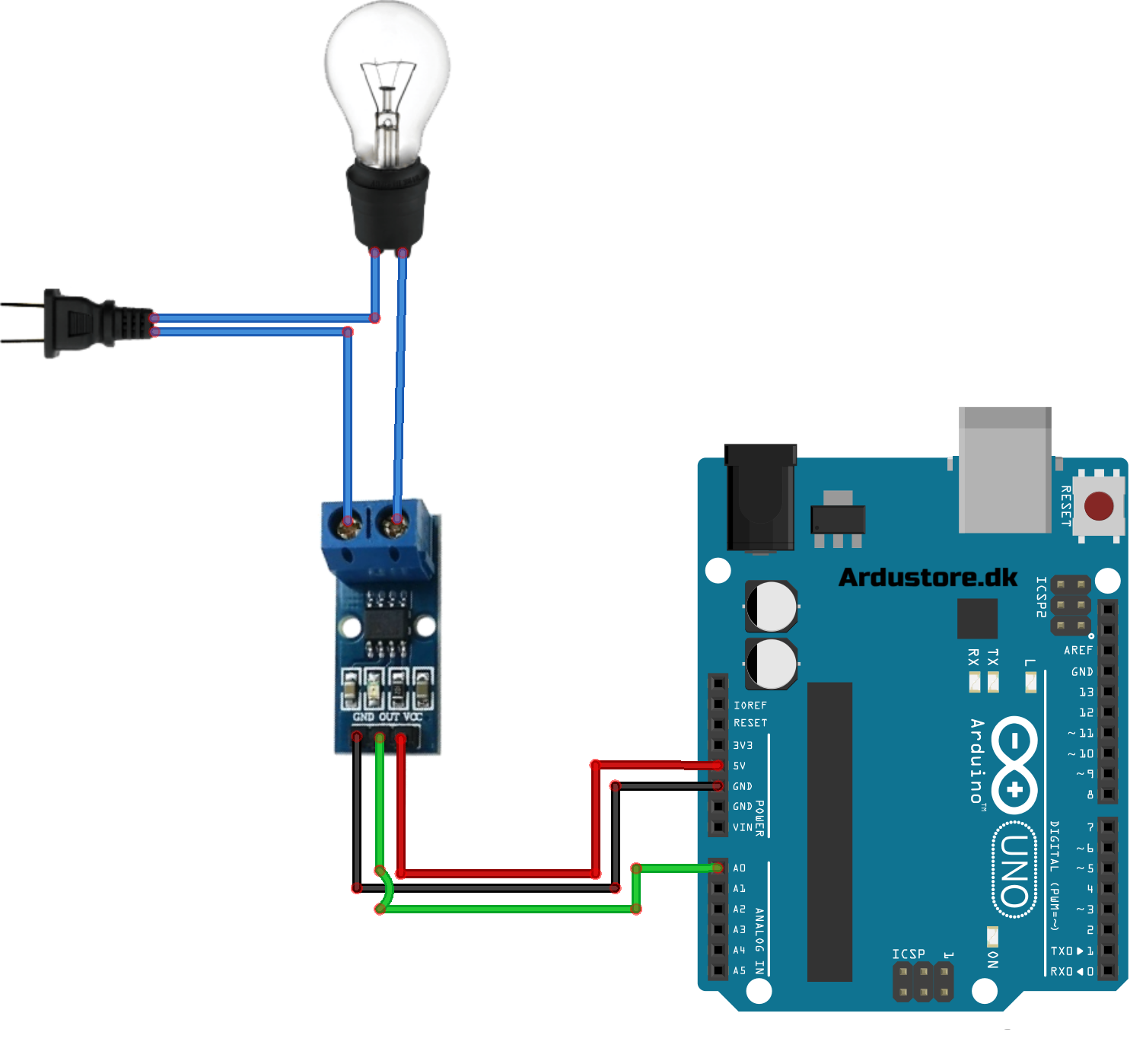 Strømmåler ACS712 DC Module - 30A - Ardustore.dk