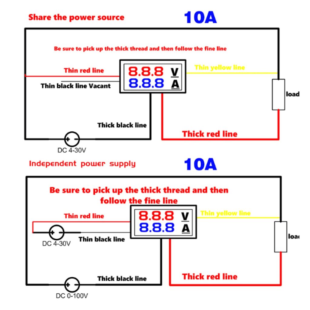 Digital Voltmeter og Amperemeter DC 0V-100V 30A - Ardustore.dk